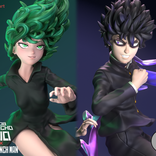 💯 Tatsumaki Vs Mob - OPM x MobPsycho 100 Figurine STL for 3D Printing ...