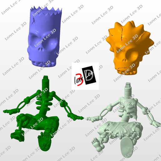 🎃 Bart and Lisa Bones The Simpsons Halloween Bones skeleton Bones skull ...