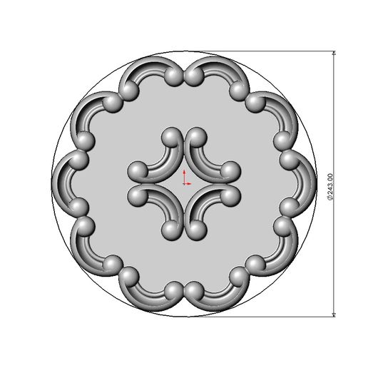 📜 Round eternity carved corners scroll arc frame rosette relief 3D ...