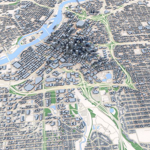 🏙️ Minneapolis City Minnesota United States・ 3D File for 3D printing・Cults