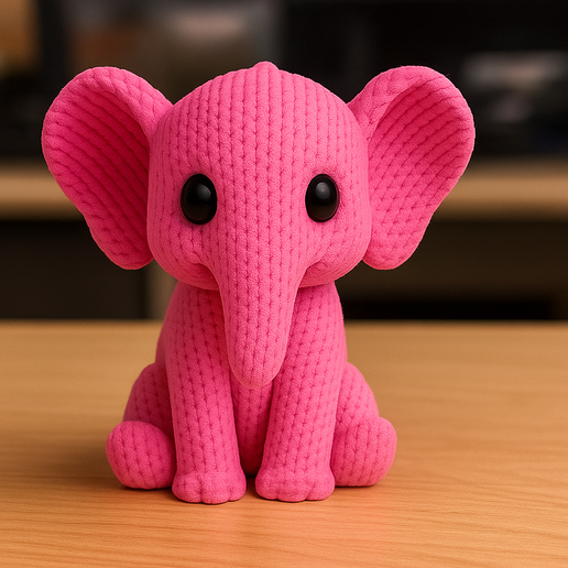 🐘 Cute Elephant 3D Model STL – Plush-Style Knit Toy for Kids, Nursery ...