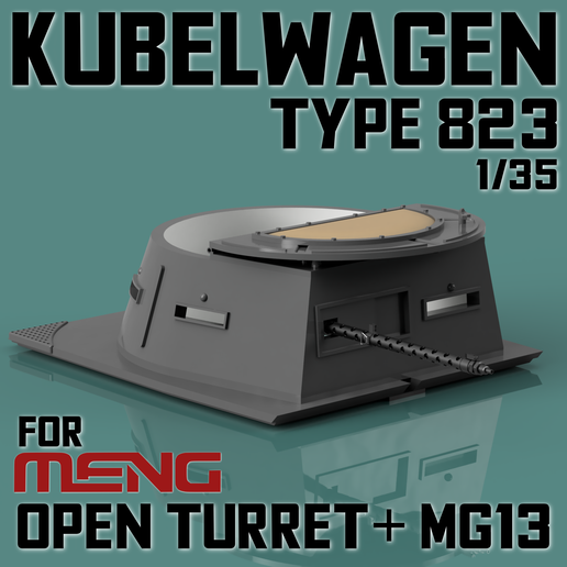 👽 Kubelwagen Type 823 Upgraded Turret and MG13 1/35 for MENG・ STL File ...