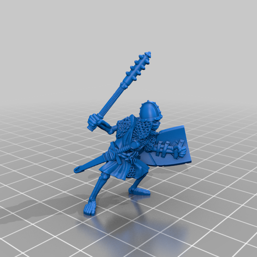 🆓 FREE STL - Undead with Knobbed Mace and Shield・Free 3D File for ・Cults