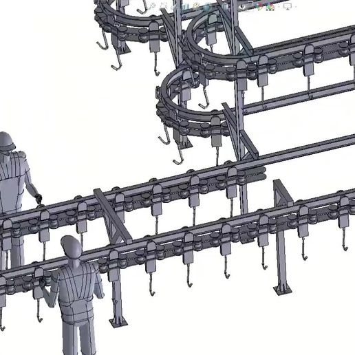🎨 3D CAD Model, Automatic Electrostatic Powder Coating Line – Metal ...