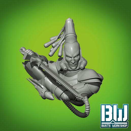 🛰 SPACE ELVES SCORPION (55mm Bust)・ STL File for 3D printing・Cults