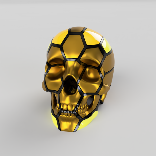 💀 Hexagon Skull・ STL File for 3D printing・Cults