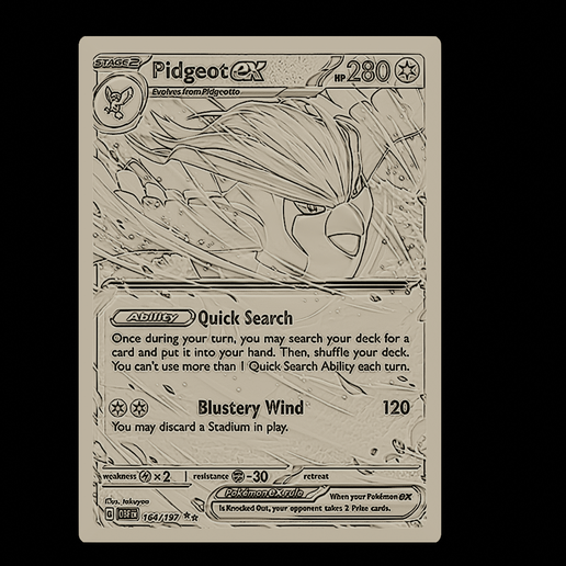 🐉 Pidgeot Pokemon card・Free STL File for 3D printing・Cults