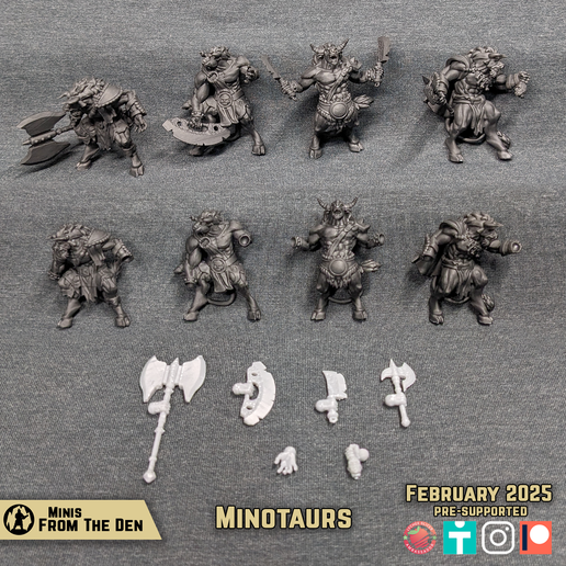 STL file Minotaur with 2 hand axe ・3D printing design to download・Cults