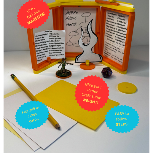 🧲 Index Card DM Screen for DND & TTRPG Papercraft・ 3D File for 3D ...
