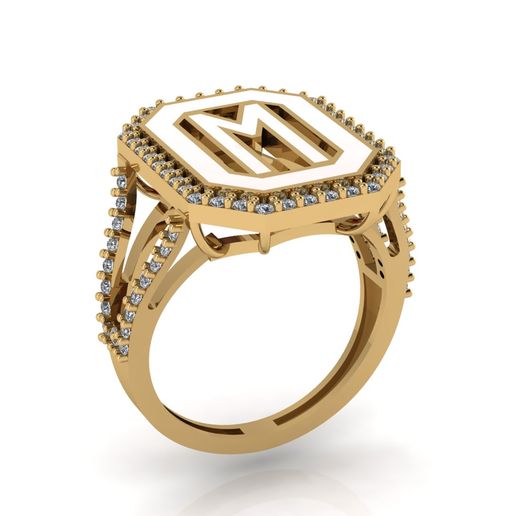 3D file Alphabet Letters Ring M 💍 ・3D printing model to download・Cults