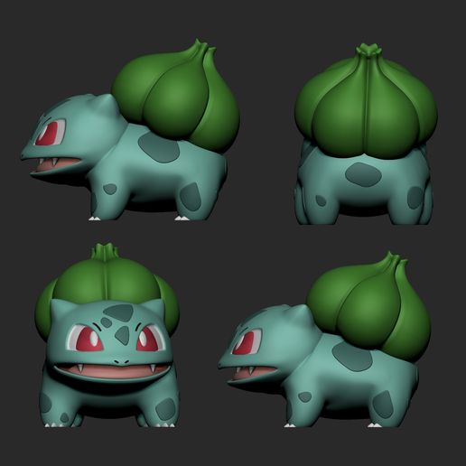 🐉 Pokemon - Bulbasaur with 2 poses・ STL File for 3D printing・Cults