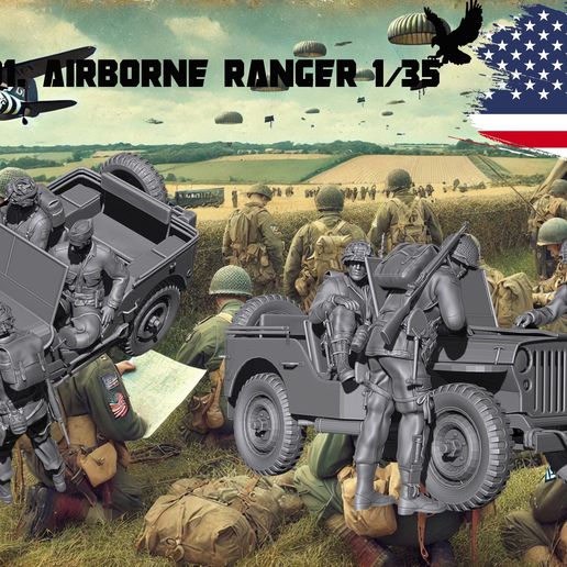 🪖 WW2 US 101ST AIRBORNE RANGER 1_35・ STL File for 3D printing・Cults