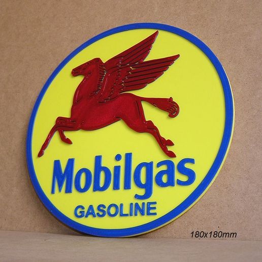 STL file Mobilgas, Gasoline, sign, signboard, sign, logo, vehicle, car ...