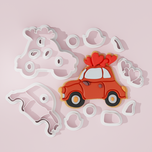 STL file Valentine Car Cookie Cutter 🚗 ・Design to download and 3D print ...