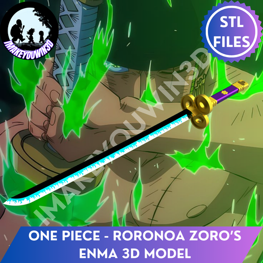 🗡️ One Piece - Roronoa Zoro's Enma Sword Cosplay 3D Model・ STL File for ...