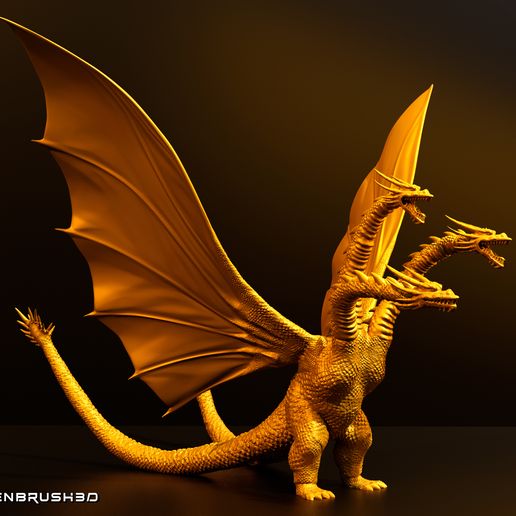 🤴 KING GHIDORAH 1991 - Godzilla 3D PRINTING MODEL STL・ 3D File for 3D ...