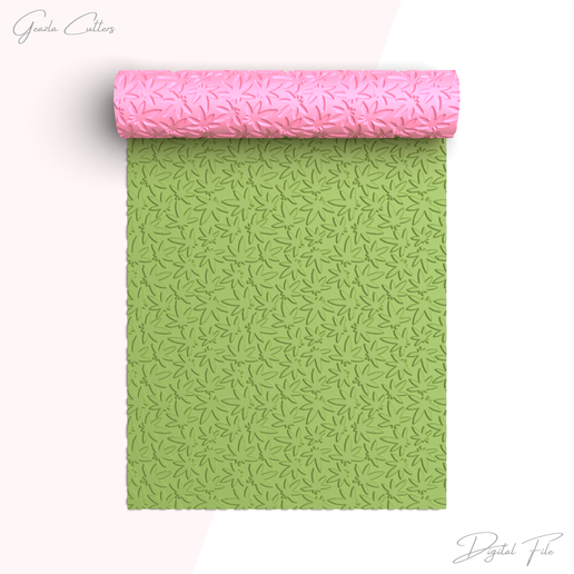 🧷 Cannabis Leaf Texture Roller For Polymer Clay, Marijuana Clay Texture ...