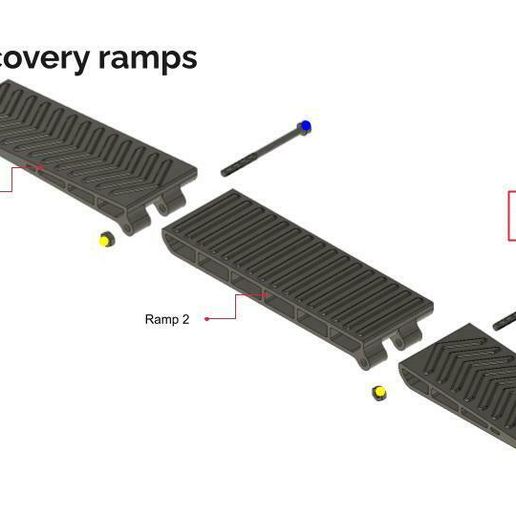 🚗 PrintFully3D Folding Recovery Ramps 1/10・ STL File for 3D printing・Cults
