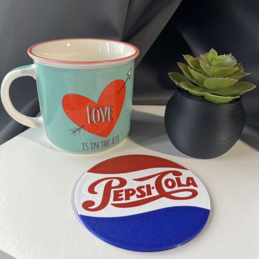 🍹 PEPSI VINTAGE COASTER・Free STL File for 3D printing・Cults