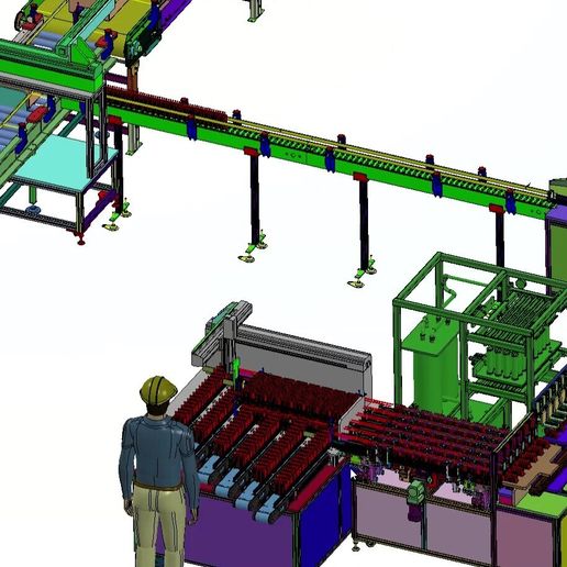 🍾 3D CAD Model Bottle Carton Packing Line with Robotic Sorting ...