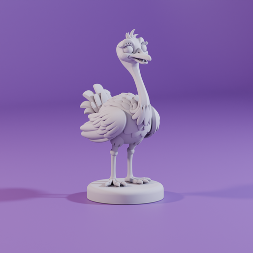 🐉 Cartoon Ostrich Stylized・ STL File for 3D printing・Cults