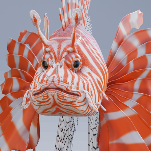 🦁 Lion Fish Pez Leon・ OBJ File for ・Cults