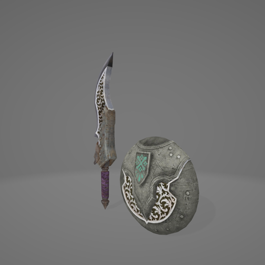 STL file MONSTER HUNTER WORLD KJARR SWORD AND SHIELD 👹 (OBJ)・Model to ...