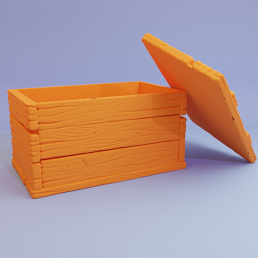 👴 Old wooden box container・ STL File for 3D printing・Cults
