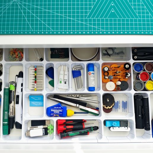 🧹 Desk Drawer Organizer・ STL File for 3D printing・Cults