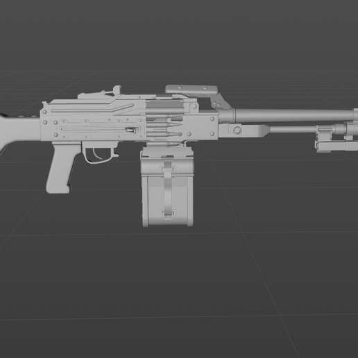 🔫 Digital model of the Soviet PKM machine gun・ OBJ File for 3D printing ...