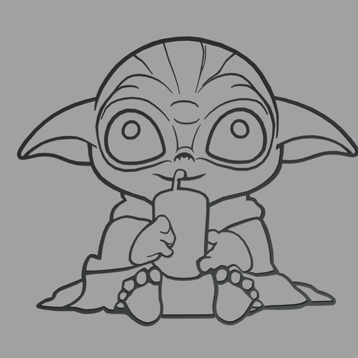 baby yoda coloring book page