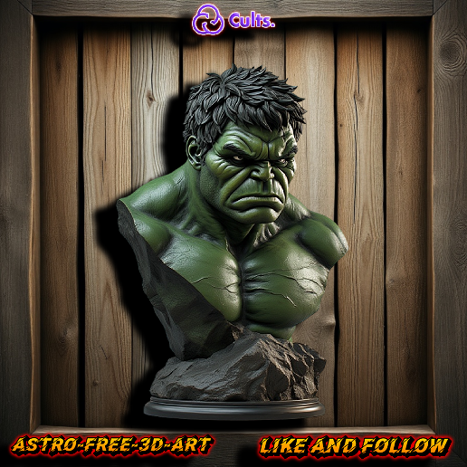 👤 Hulk Bust・Free STL File for 3D printing・Cults