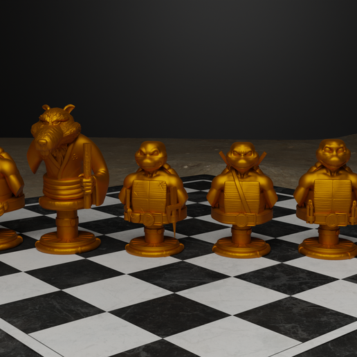 STL file Ninja Turtle Chess Set- Ninja Turtle Character Chess With 6 ...