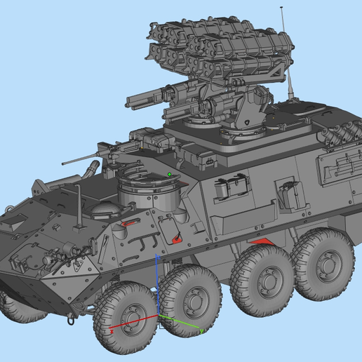 STL file APC 'Bison-2025' wheeled rocket artillery vehicle 🚀 ・3D ...