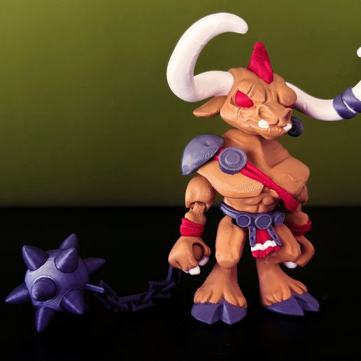 🗡️Articulated Minotaur - Colored file Included 🗡️ ・ STL File for 3D ...