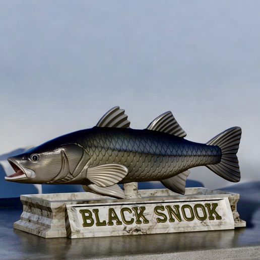 STL file fish black snook / robalo / Centropomus nigrescens open mouth ...