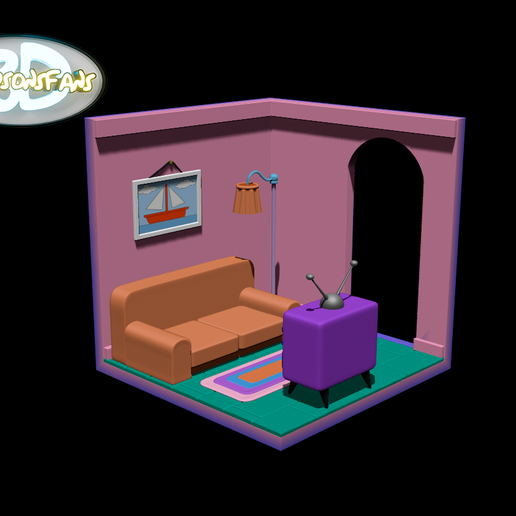 👾 Simpsons Living Room・Archivo STL Gratis para Impresión 3D・Cults