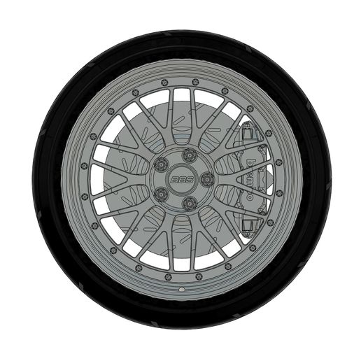 STL file BBS LM style - Scale Model Wheel set - 18" - Rims and Tyre 🛞 ...
