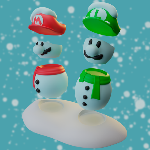 STL file Mario and Luigi snowman ☃️ ・3D printing template to download・Cults
