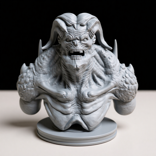 👤 Demonic Bust・ STL File for 3D printing・Cults