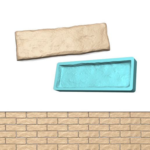 🧱 Wall Brick Molding - 04 Bricks Molds Decor・ STL File for 3D printing ...