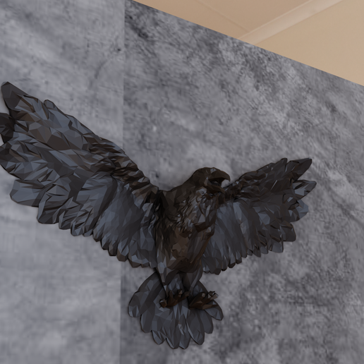 STL file Raven flying low poly crowing wall stl 🐦 ・3D printer model to ...