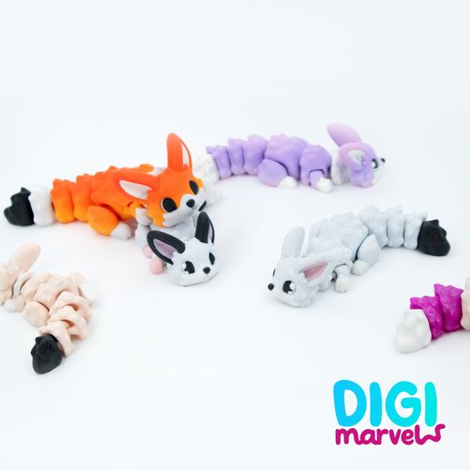 🦊 Fennec Fox Flexi + Keychain・ 3D File for 3D printing・Cults