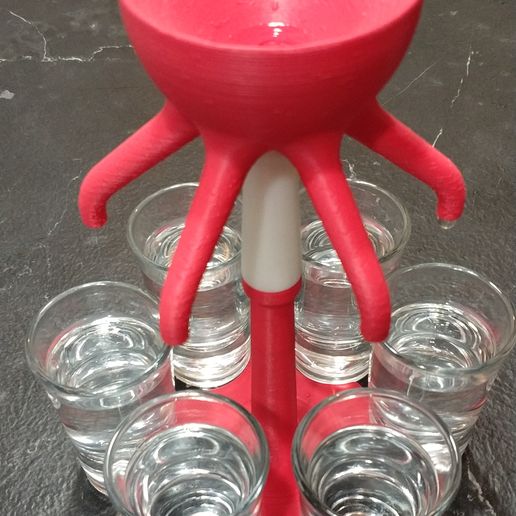 👽 Shot dispenser for 8 shots or long drinks・ STL File for 3D printing・Cults