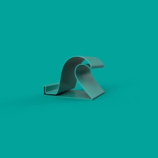 STL file WAVE PHONE HOLDER - SLIM 🌊 ・3D printing model to download・Cults