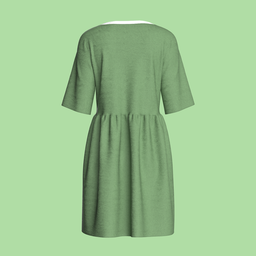 👕 Cord T-Shirt Dress In Khaki | Marvelous / Clo3d / obj / fbx・ 3D File ...