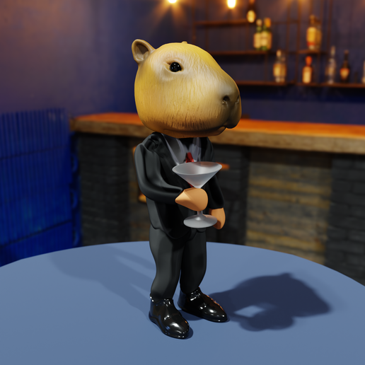 🎨 Capybara Gentlemen・Free STL File for ・Cults