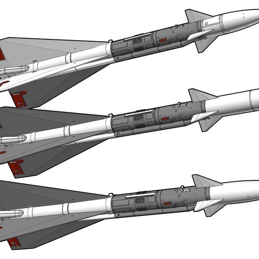 🇷🇺 R-40 Missile (AA-6 Acrid) in 1/48 and 1/72 for Mig-25PD & Mig-31・ 3D ...