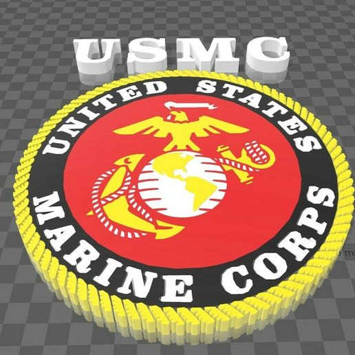 🎨 USMC Logo Multi Color・Free 3D File for ・Cults