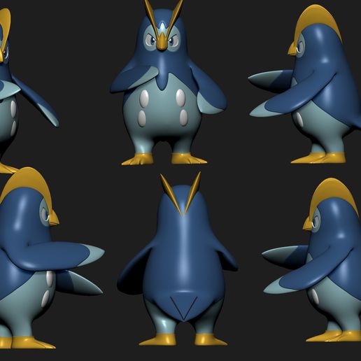 STL file Pokemon - Piplup, Prinplup and Empoleon with 2 poses 🐉 ・Model ...